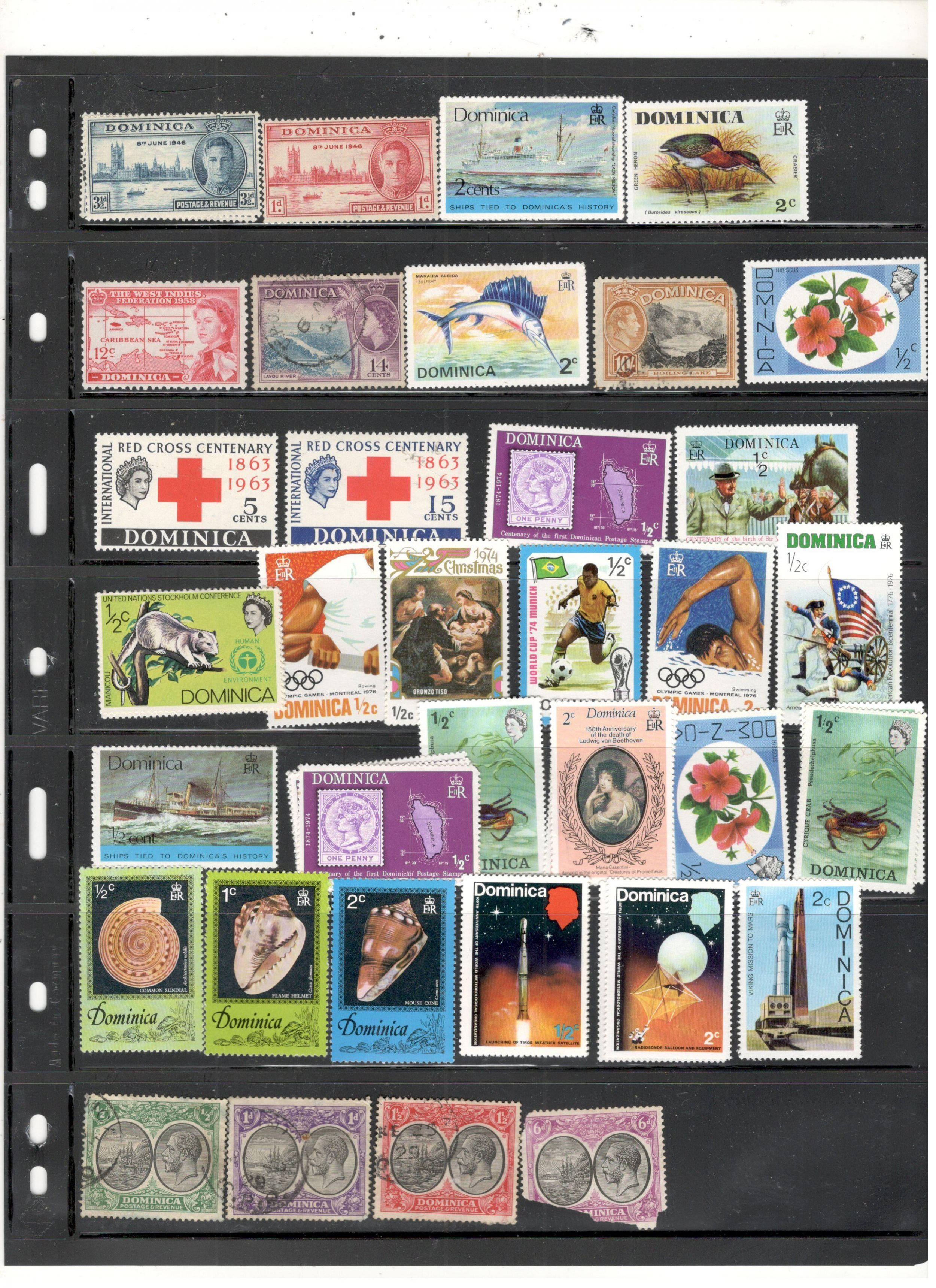 Dominica Collection on Stock Sheet Mint/Used | Caribbean - Dominica ...
