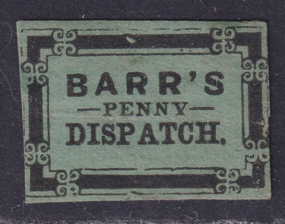 8L2 Barr's Penny Dispatch, Lancaster PA, VF and sound. Type V. CV $250. ...