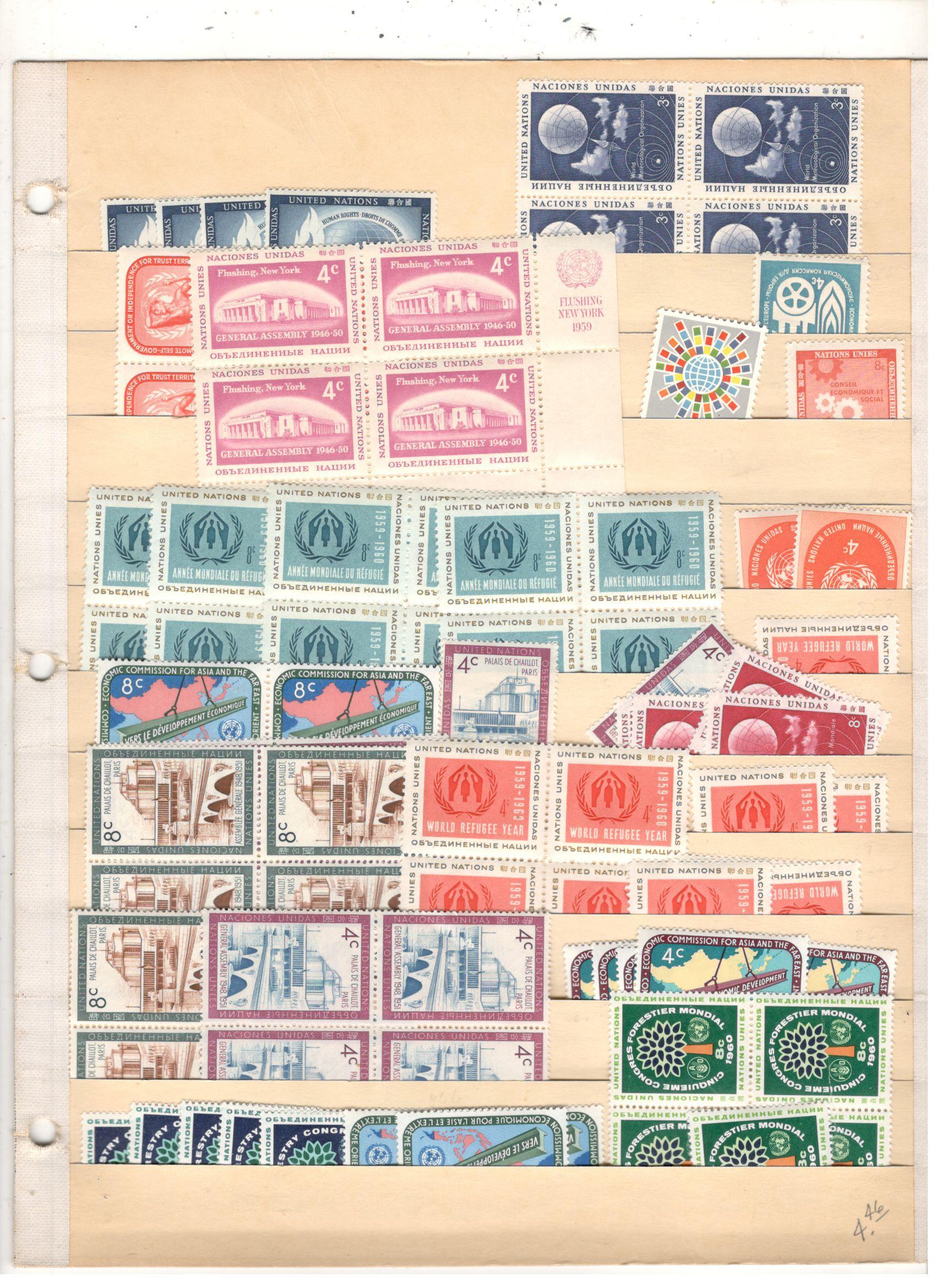 United Nations Collection on Stock Sheet ALL Mint | Worldwide - United ...