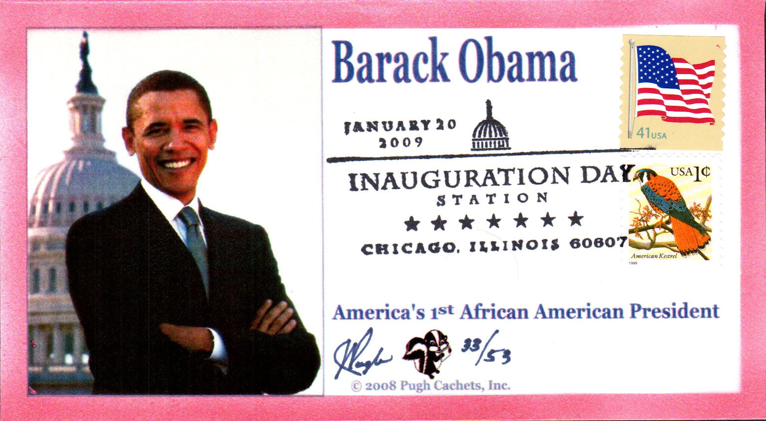 Barack H. Obama 2009 Pugh Inauguration Cover | United States, Stamp ...