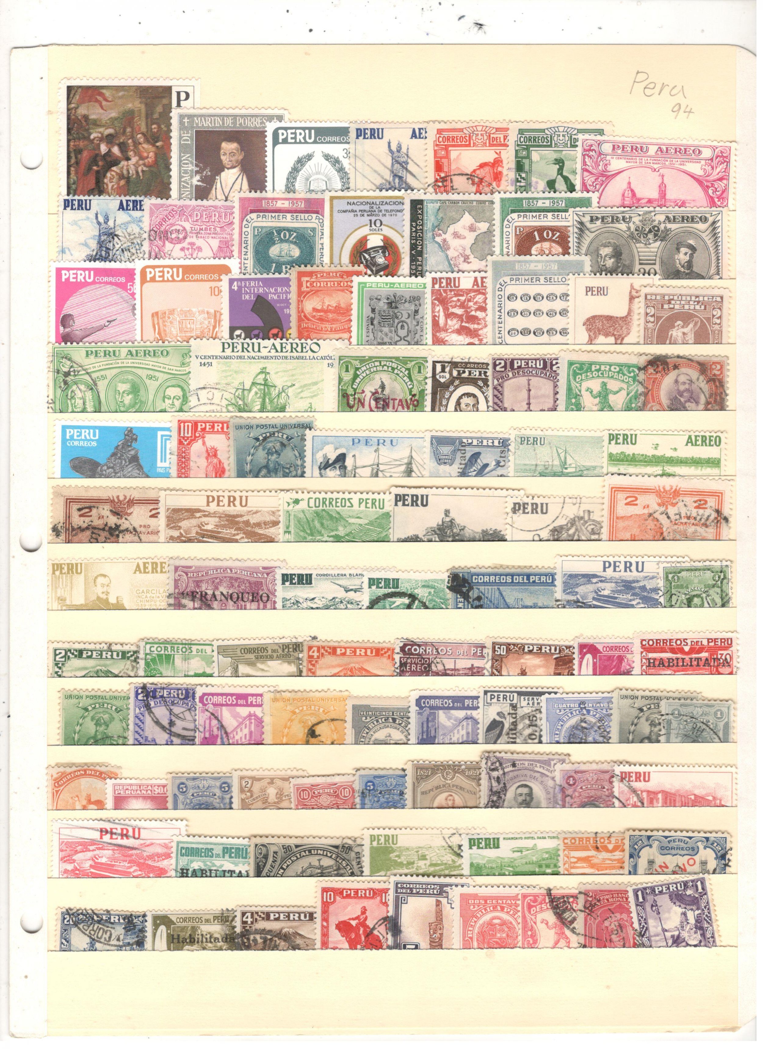 Peru Collection on Stock Sheet Mint/Used | Central & South America ...