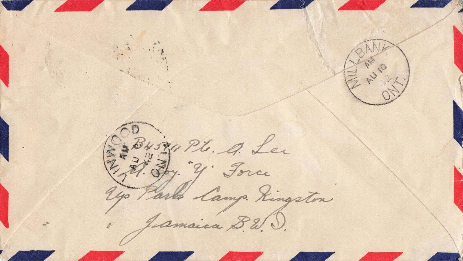 Canada 1942 WWII Y-FORCE UP PARK CAMP Censor 10 Military Cover Kingston ...