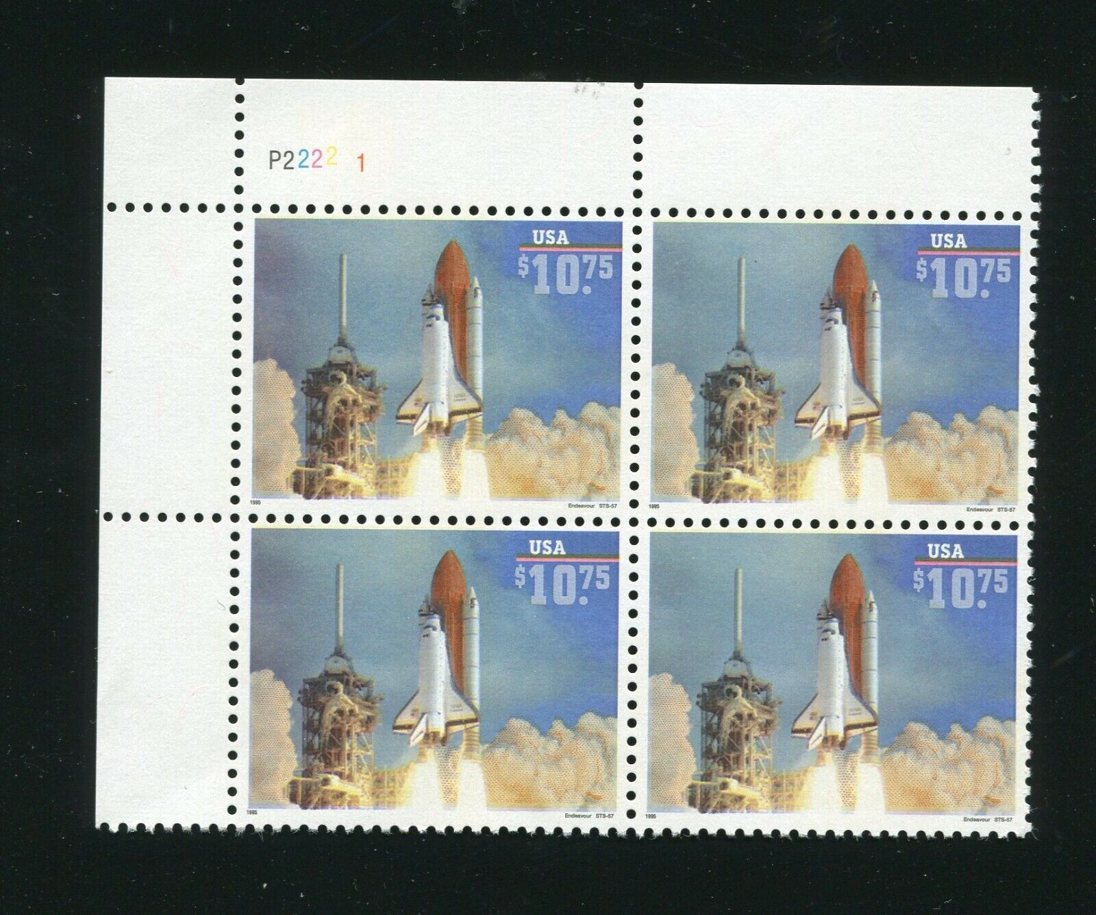 2544A Space Shuttle Launch Endeavor Express Mail Plate Block of 4 $10. ...