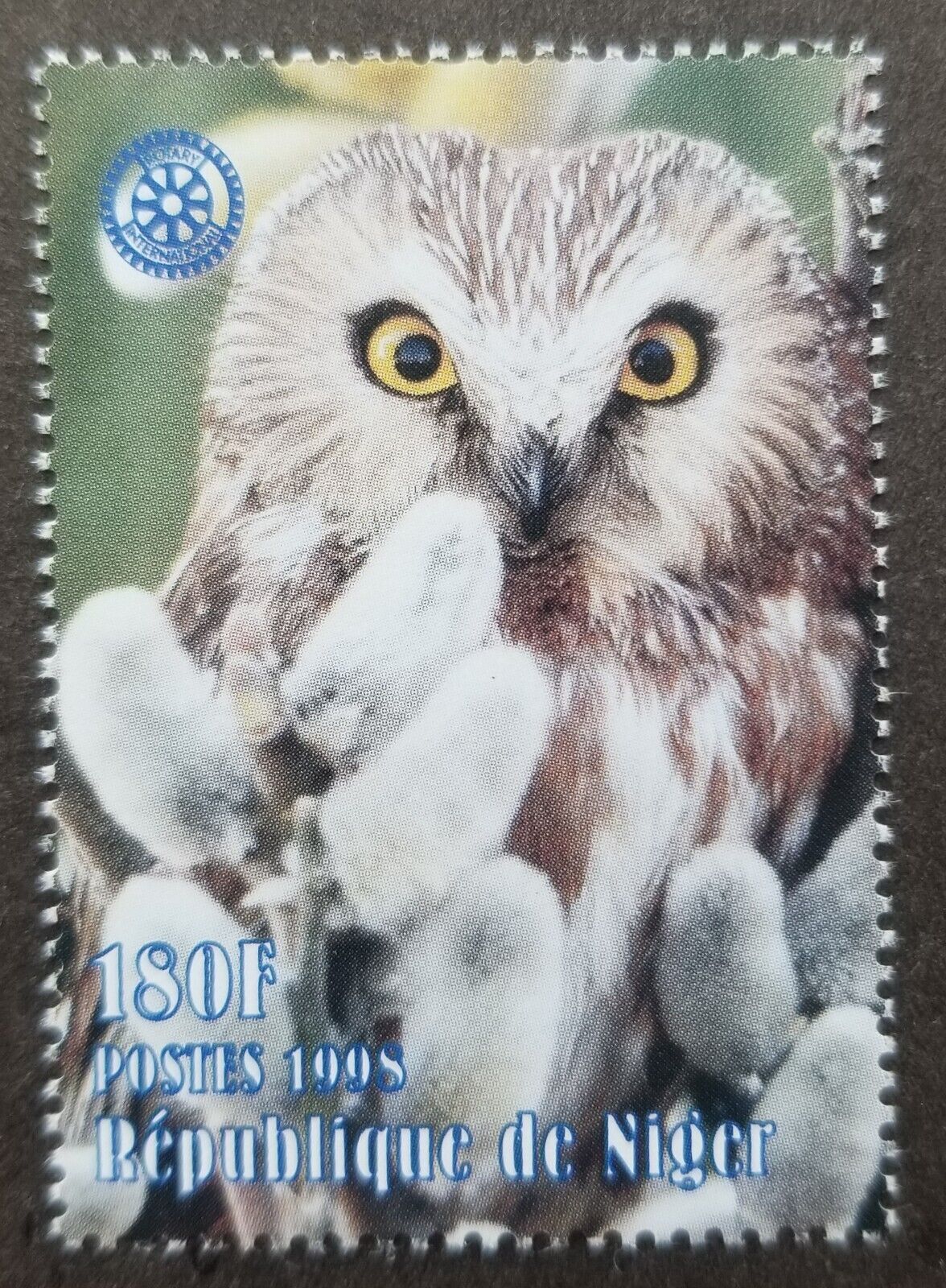 *FREE SHIP Niger Animals Of The World Owls 1998 Rotary Bird Of Prey ...