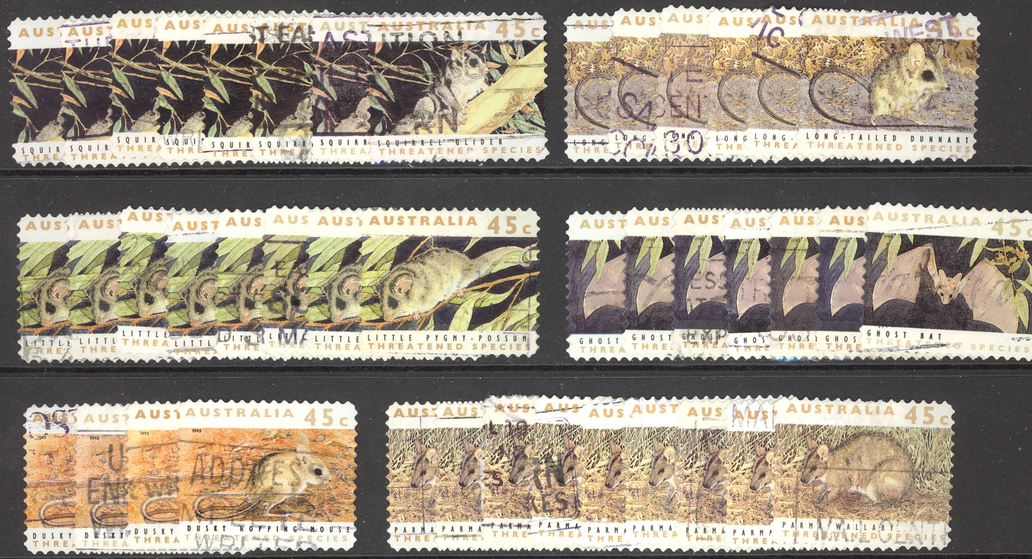 Australia Sc# 1235a-1235f (Assorted) Used Lot/42 1992 Threatened ...