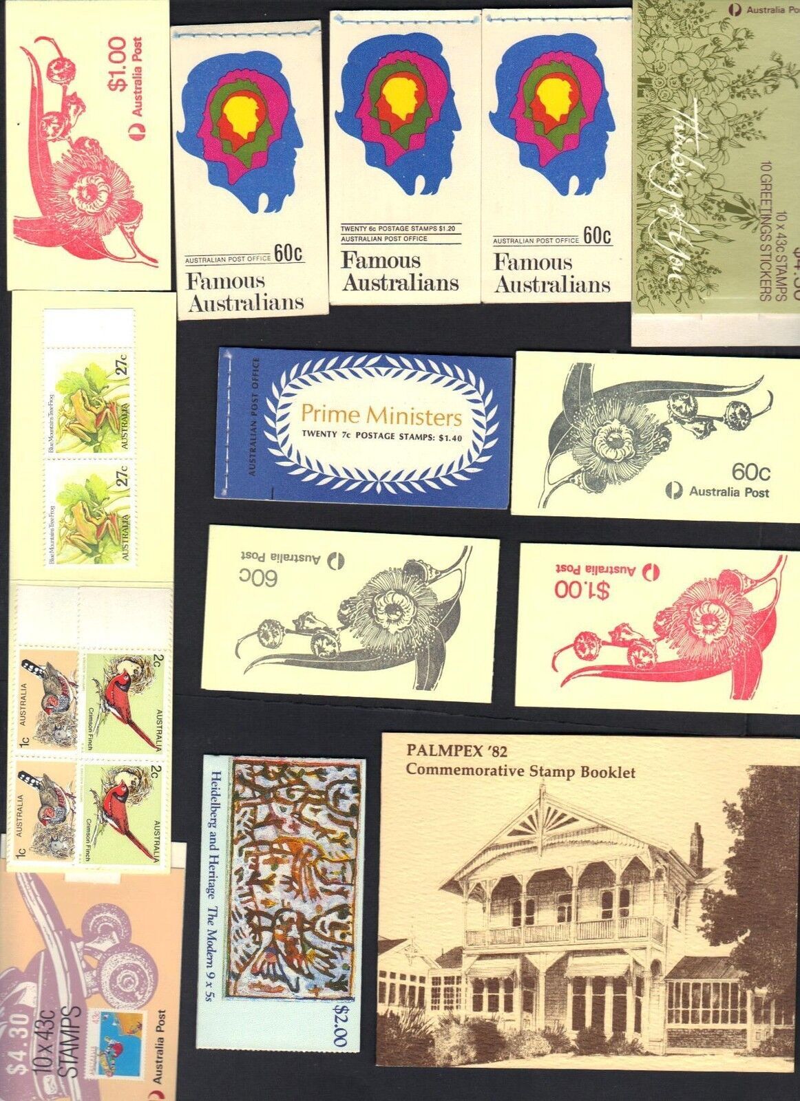 Australia 1960-80S Collection of 16 Full Booklets ALL Mint Different ...