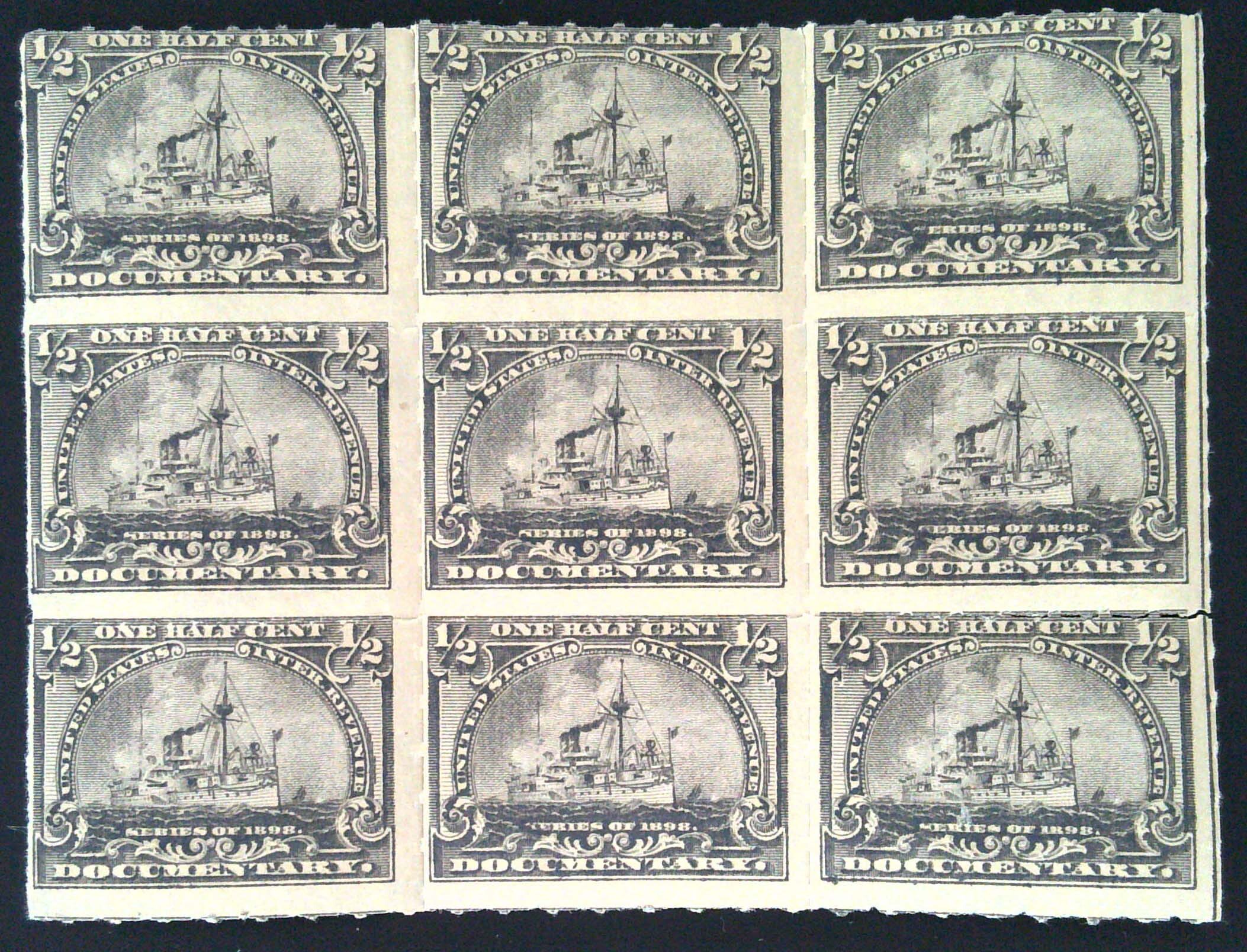 Scott #R162 - 1/2c Dark Gray - Block of 9 - OG - 1898 | United States ...