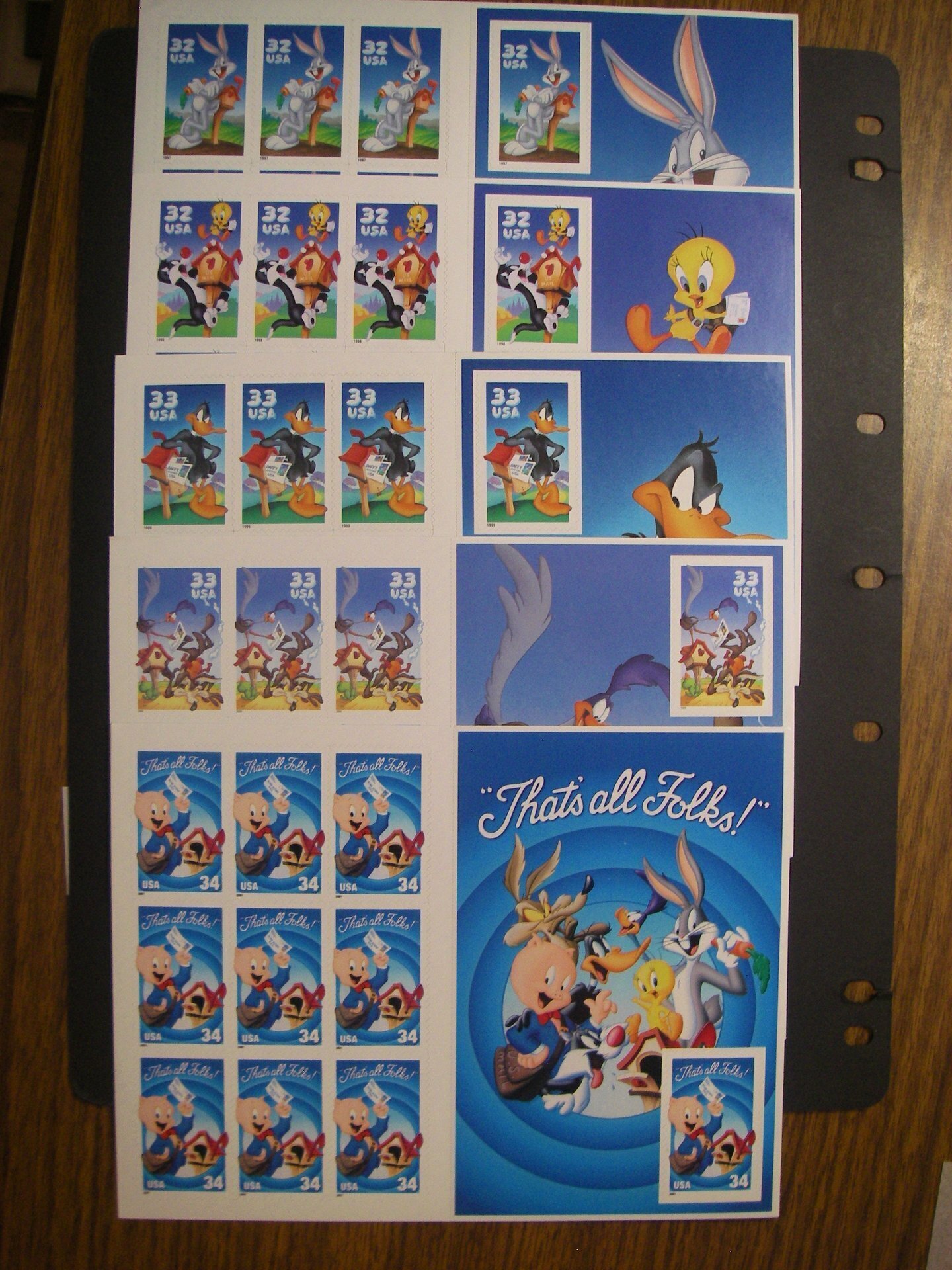Looney Tunes mini-sheets, All Five die cut varieties, MNH Beauties, CV ...