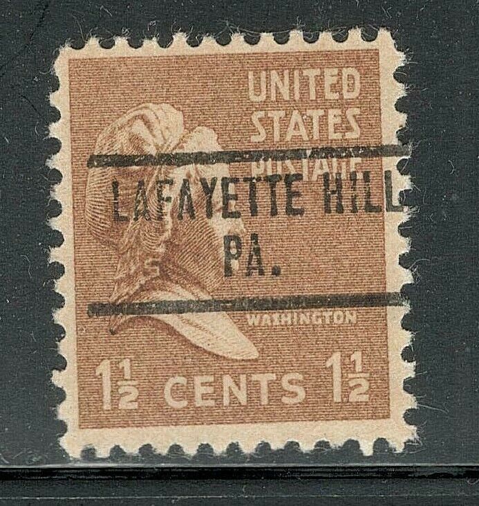 Sc # 805 ~ 1 1/2 cent Martha Washington, Precancel, LAFAYETTE HILL PA ...