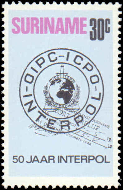 Suriname #406-407, Complete Set(2), 1973, Police / Interpol / Law ...