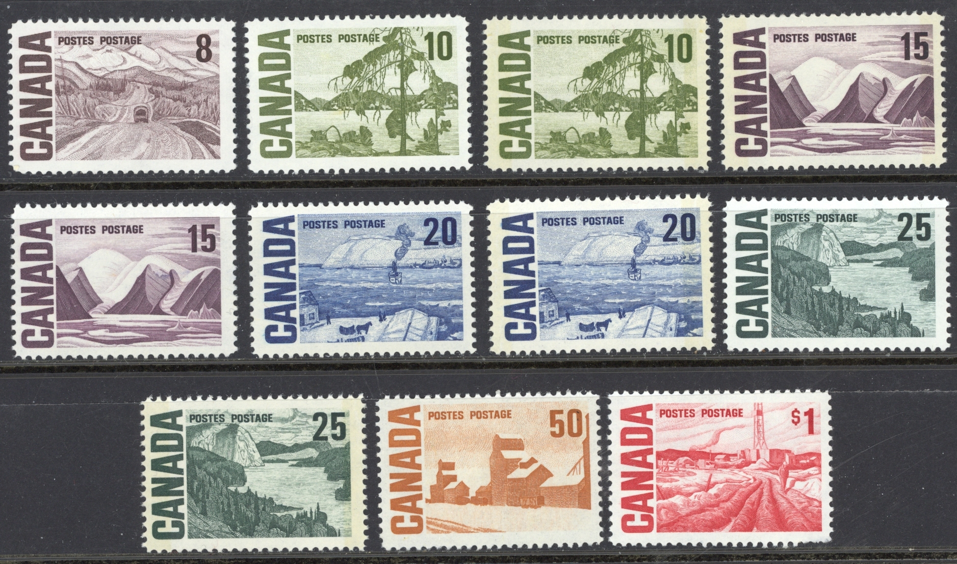 Canada Sc# 461-465B MH 1967 8c-$1.00 Centennial Definitives | Canada ...