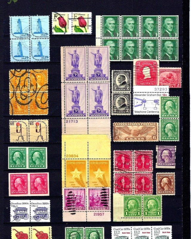 JASTAMPS: U.S.A very nice collection from old album, 50 + Stamps ...