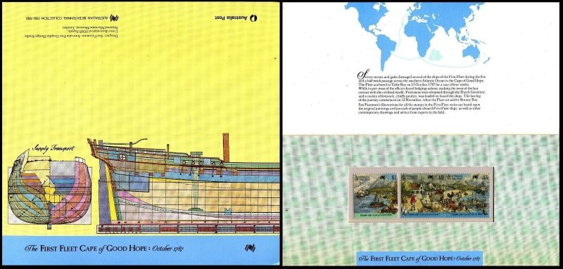 Australia 1987 First Fleet Cape of Good Hope maps ships Presentation ...
