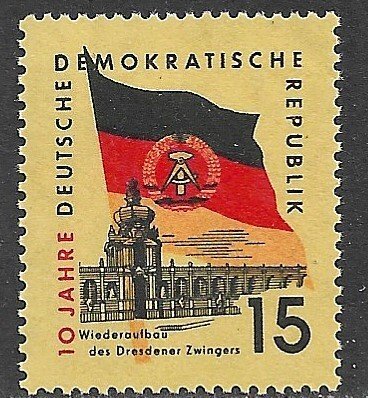 EAST GERMANY DDR 1959 15pf 10th Anniversary of DDR Issue Sc 458 MNH ...