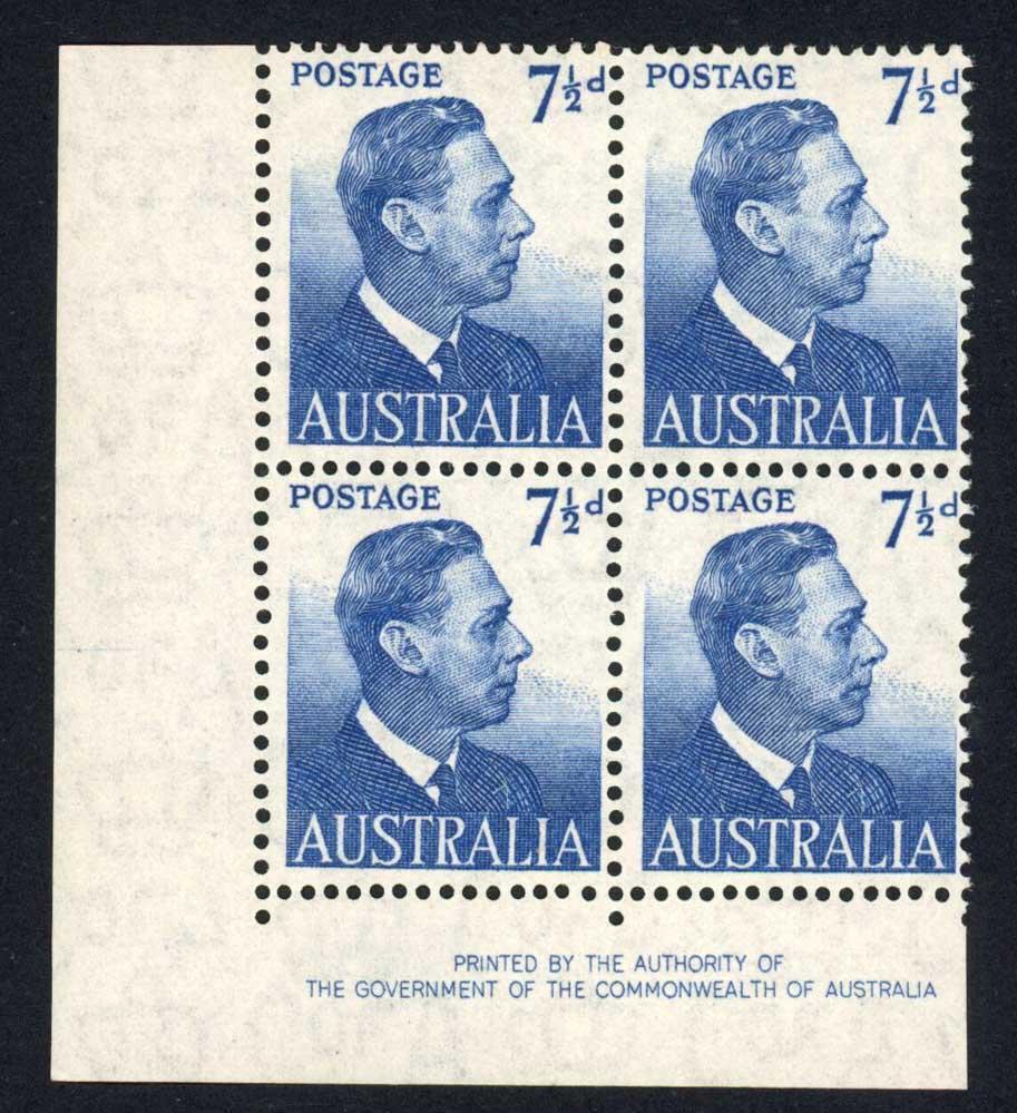 Australia SG251 7 1/2d imprint block U/M | Australia & Oceania ...