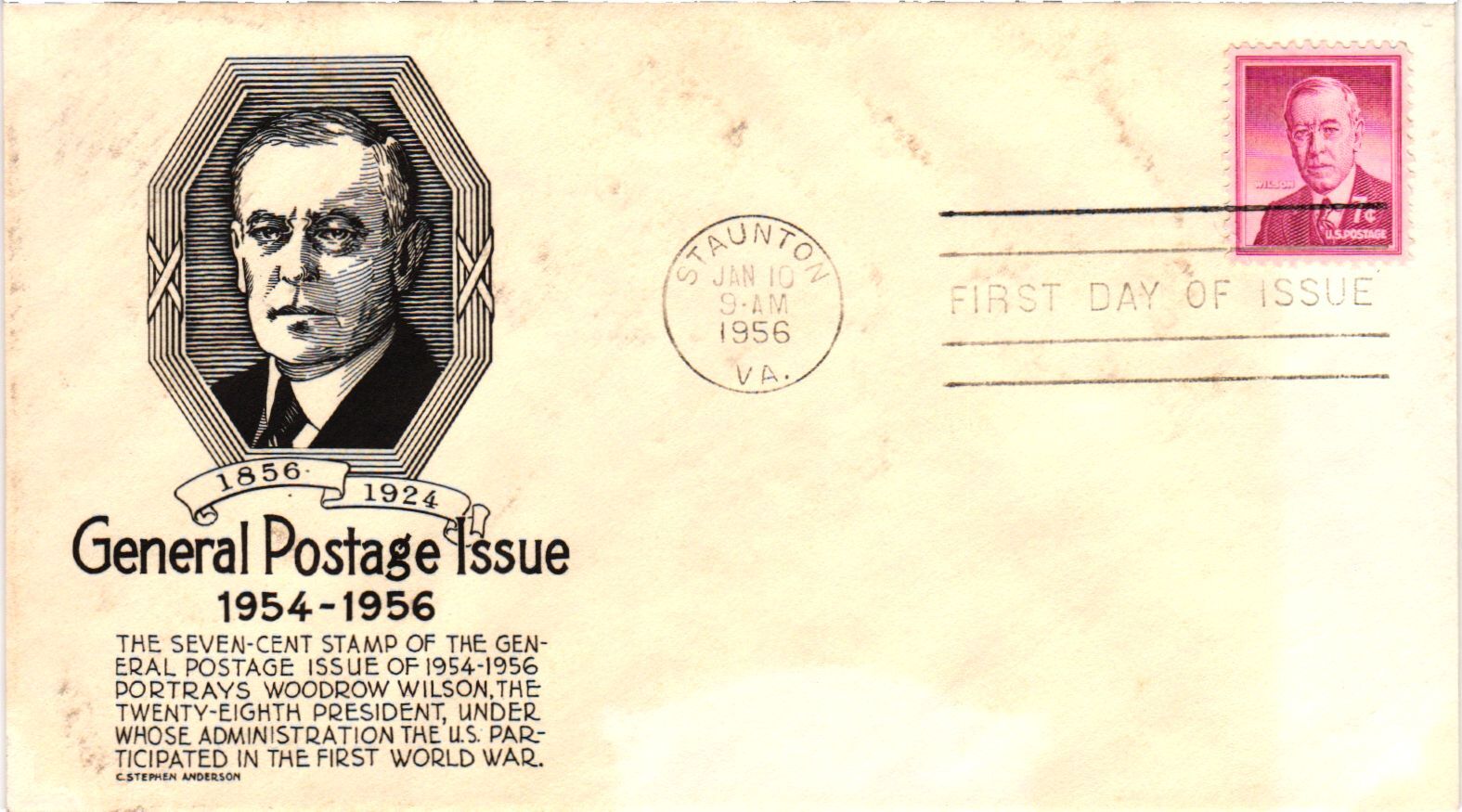 #1040 Woodrow Wilson – Anderson Cachet Scand | United States, General ...