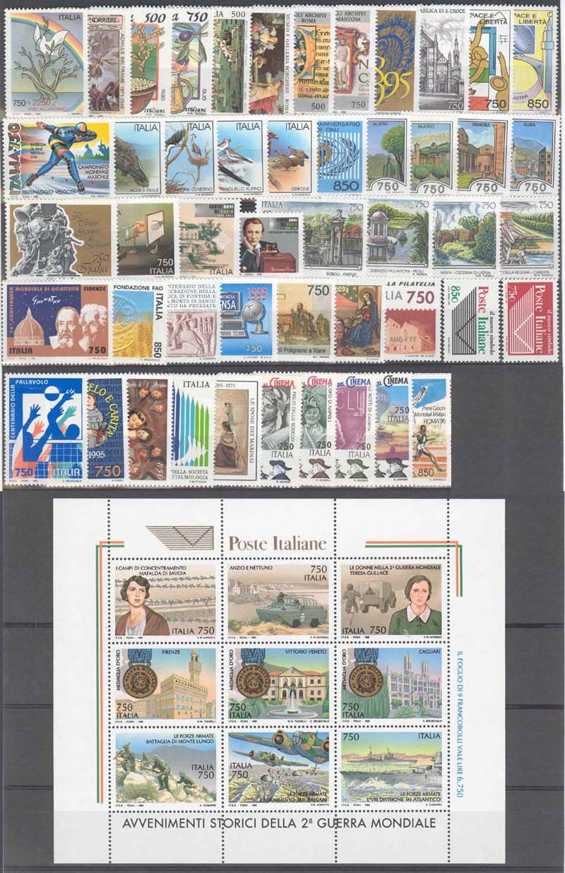 1995 - Italy - Year Complete SET Sc#2012-2061 - MNH ** | Europe - Italy ...