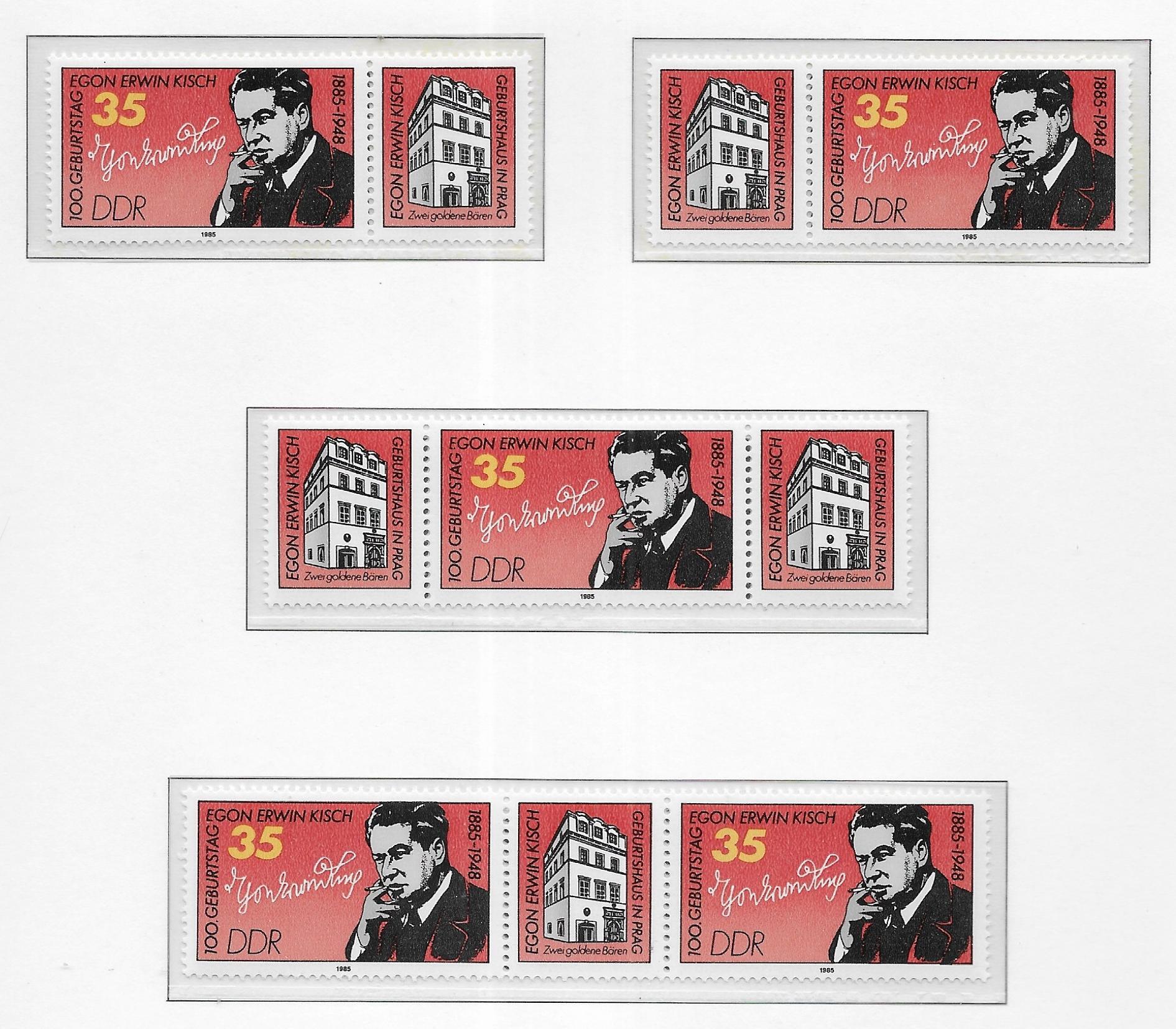 DDR German Democratic Republic 2470 Egon Erwin 2470 Strip Variations ...