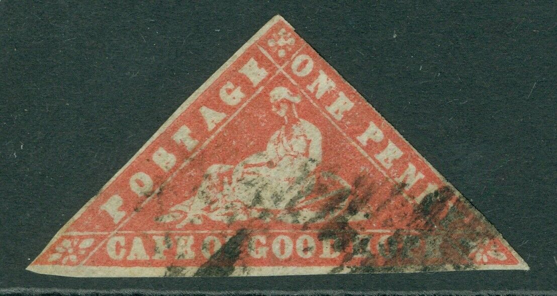 SG 13b Cape of good hope 1861 'woodblock' 1d brick-red. Good used ...