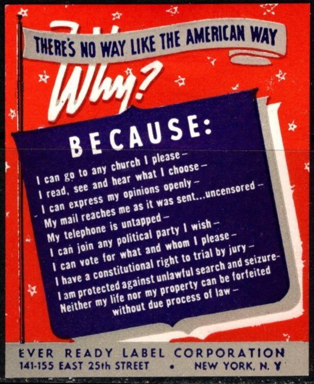 1940 US WW II Poster Stamp There's No Way Like The American Way ...