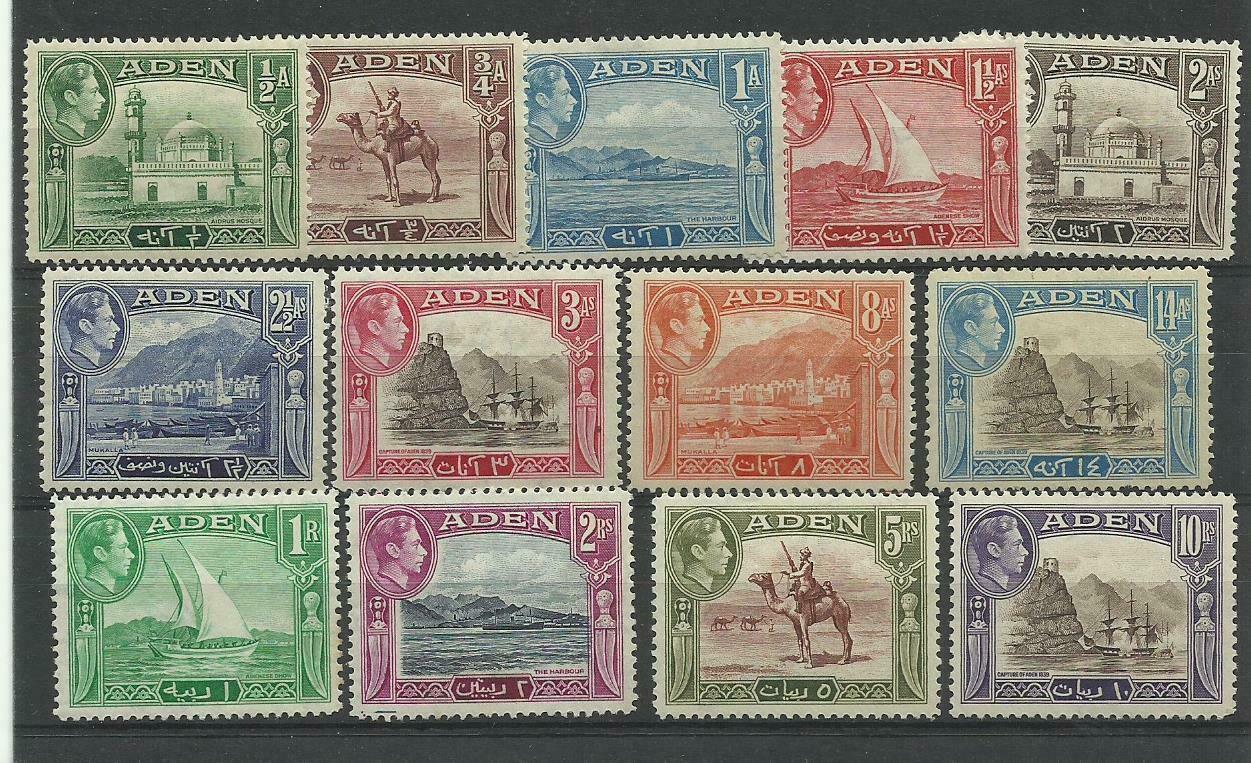 ADEN GVI 1939, Set of 13, Sg 16-27, Average Mounted Mint. {AV2500-57 ...