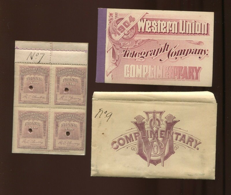 16T35 Var Western Union Telegraph Co. Co Booklet of 11 Hole Punch ...