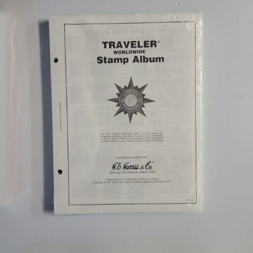 HE Harris Traveler Worldwide Stamp Collecting Kit Album 3-Ring Binder ...