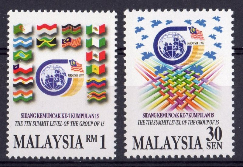 Malaysia 1997 Sc#642/643 FLAGS SUMMIT OF 15 NATIONS Set (2) MNH | Asia ...