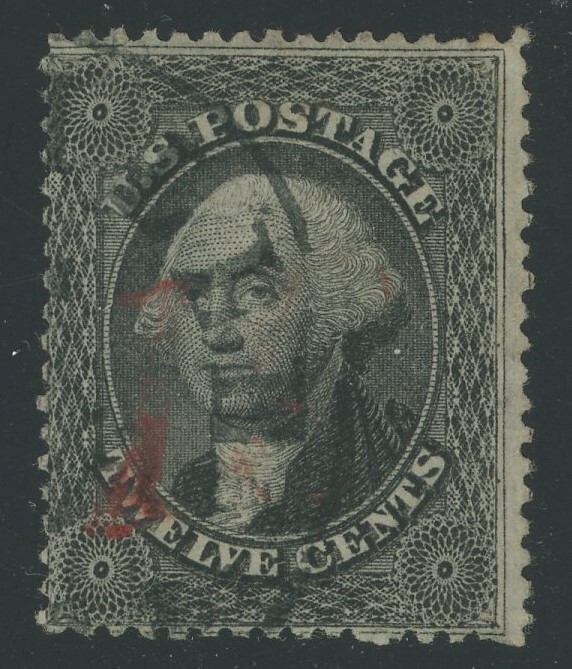 USA 36 - 12 cent Washington Type I - Black & Red cancels - Cat $320.00 ...