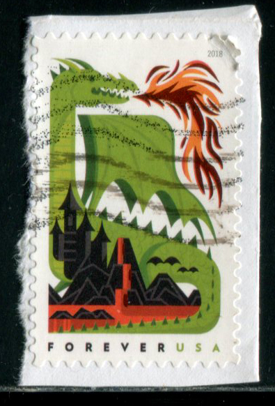 5307 US (50c) Dragons SA, used on paper | United States, General Issue ...