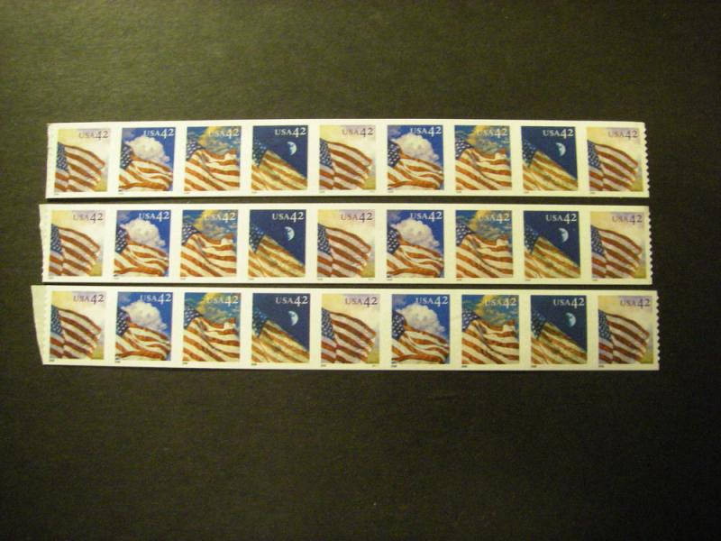 Scott 4232 - 4235 or 4235a, 42c Flags, PNC9 #P1111, close margining ...
