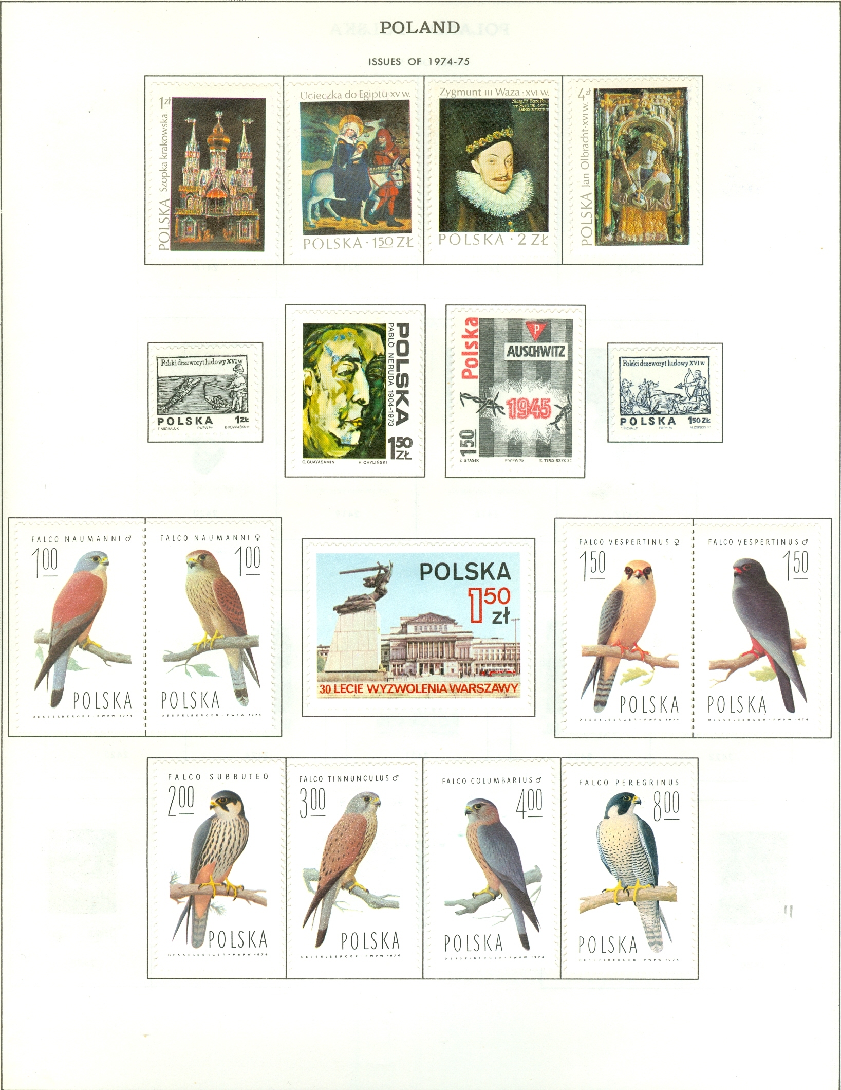 collection on pages ES: Poland 1974-75 mint mostly complete CV $75 ...