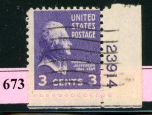 PKStamps - USA - 807 - Used - Plate Number Single #21-673 | United ...