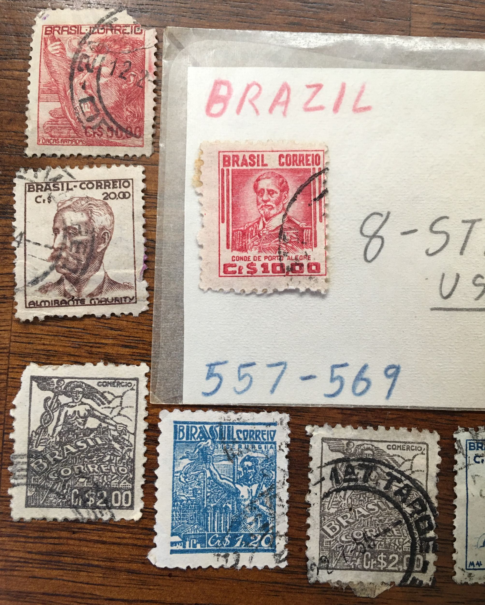1941-1947 Brazil Set of 8 Cancelled Stamps 557-569 | Central & South ...