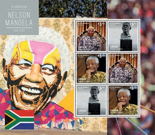 Canouan 2013 - President Nelson Mandela sheet of 6 stamps | Worldwide ...