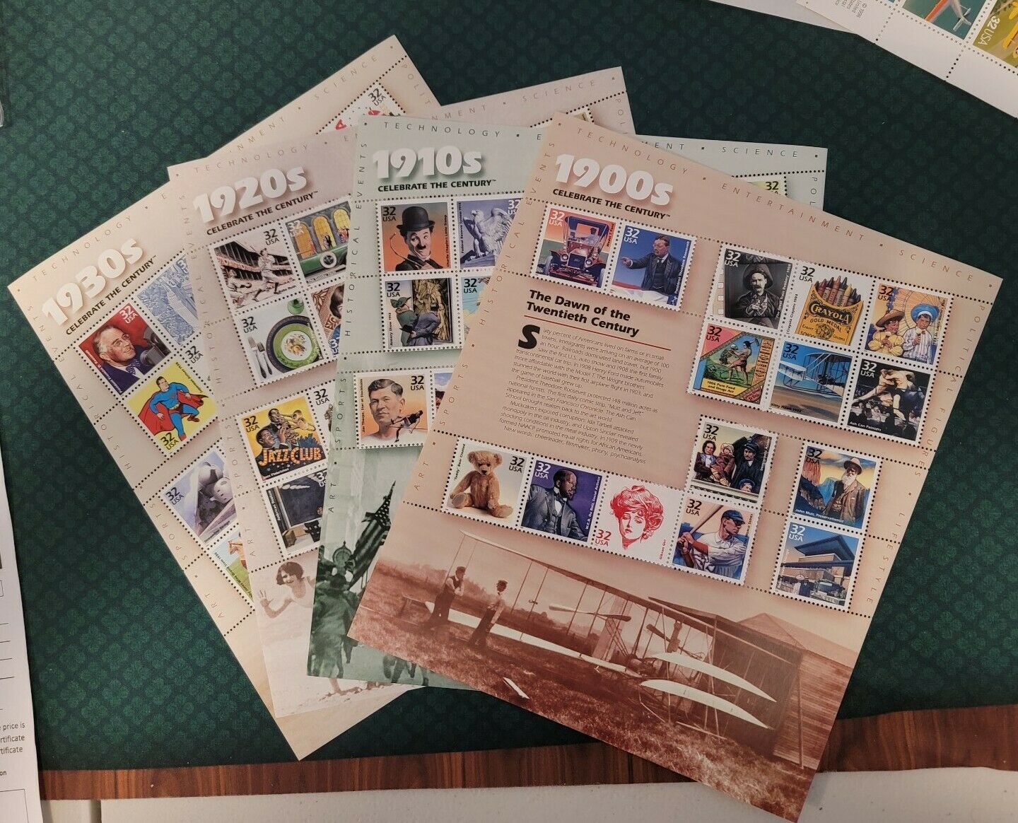 Scott #3182-3191 1900s-1990s Sheets of 15 Stamps Each - Complete Set ...