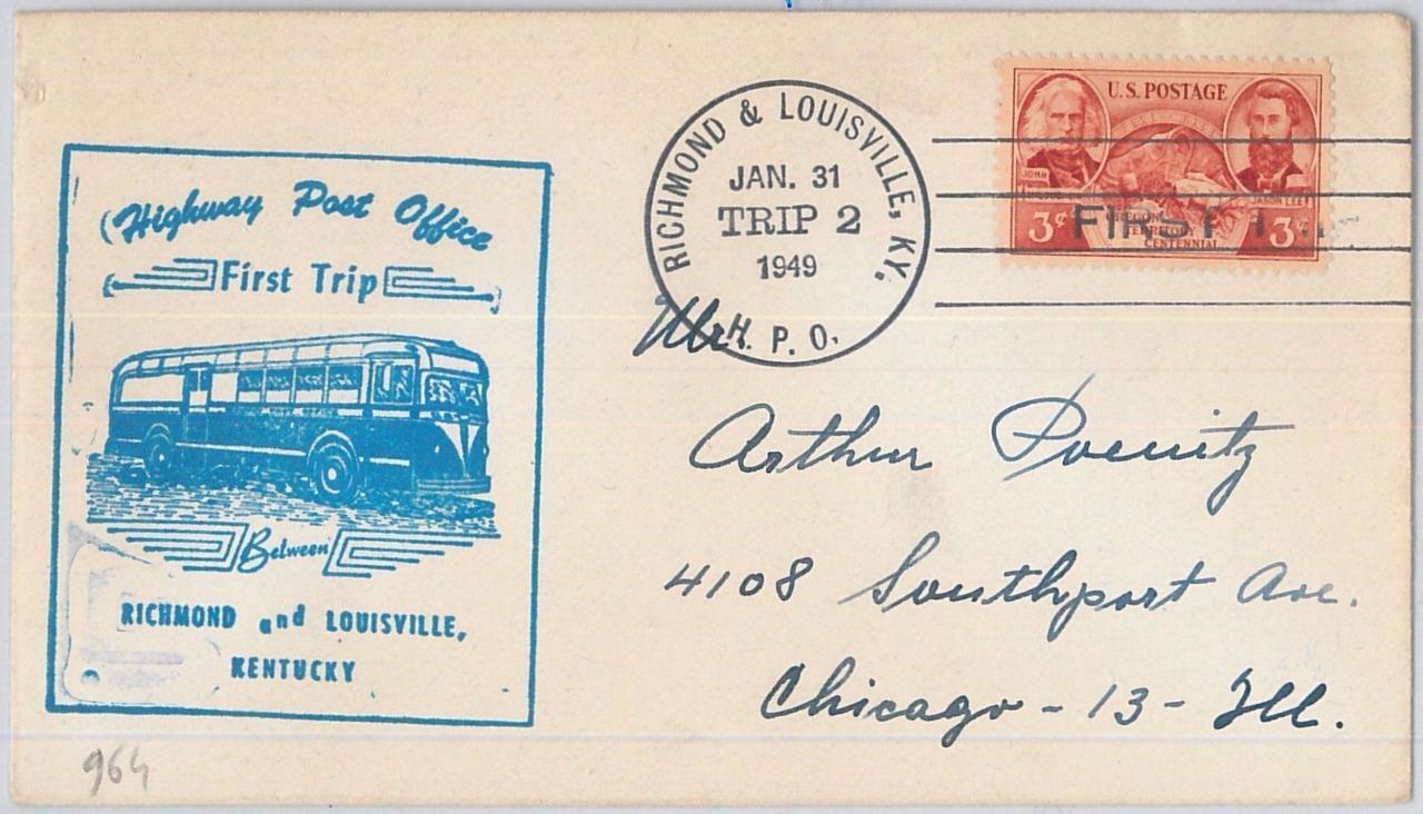 65646 - UNITED STATES USA - Special COVER 1949: HIGHWAY POST OFFICE ...