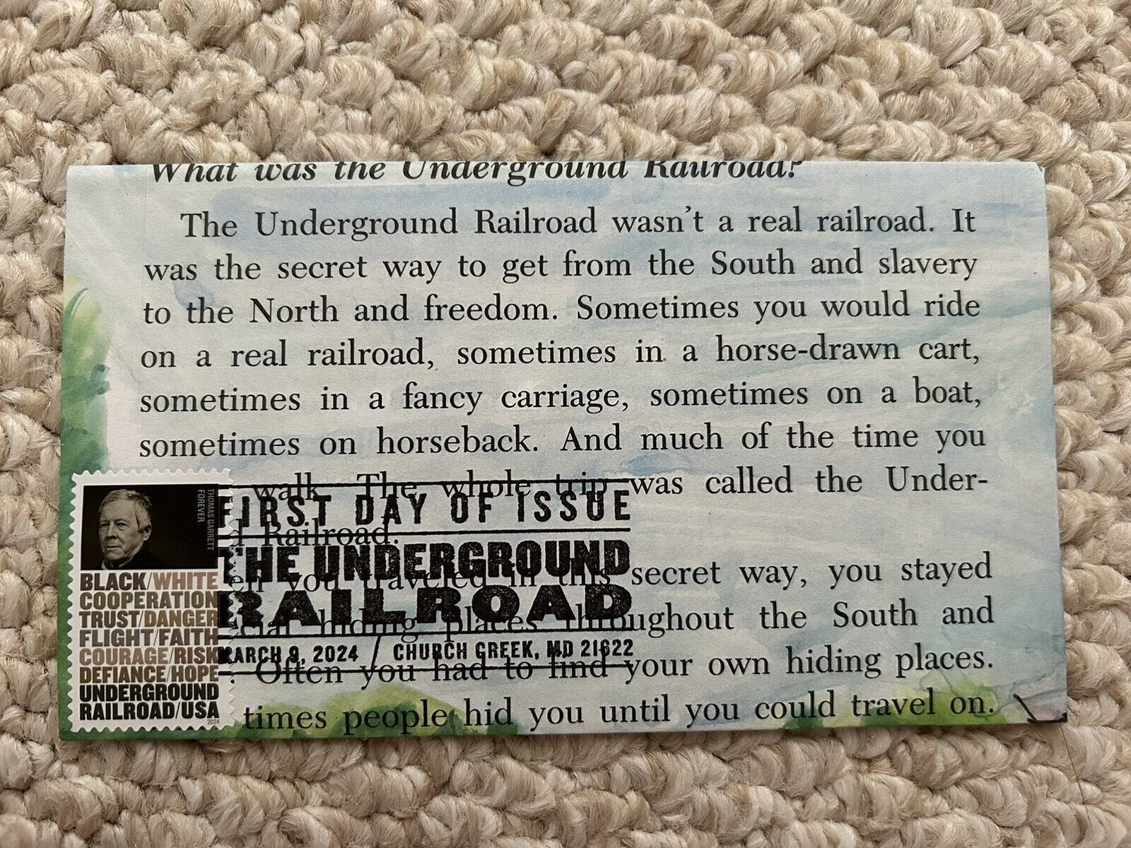 2024 The Underground Railroad FDC Hand Craft Storybook Cachet Thomas ...