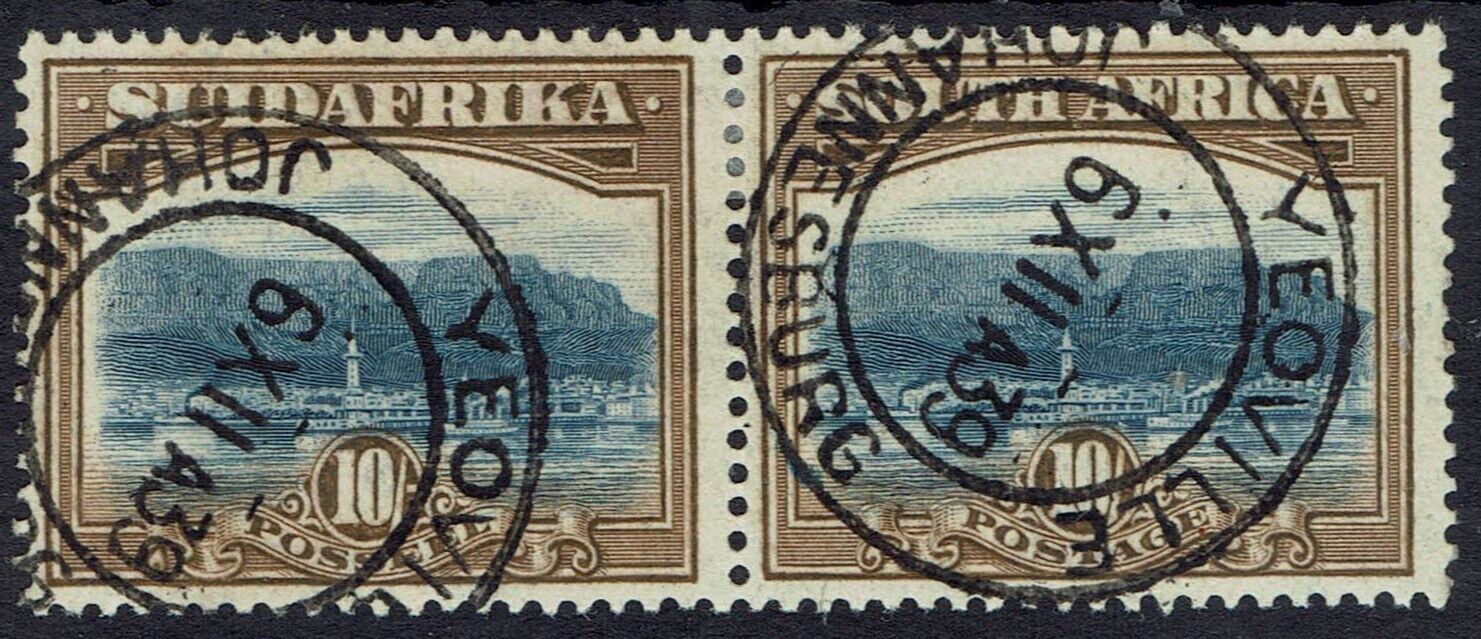 South Africa 1927 Table Mountain 10/- Pair Used | Africa - South Africa ...