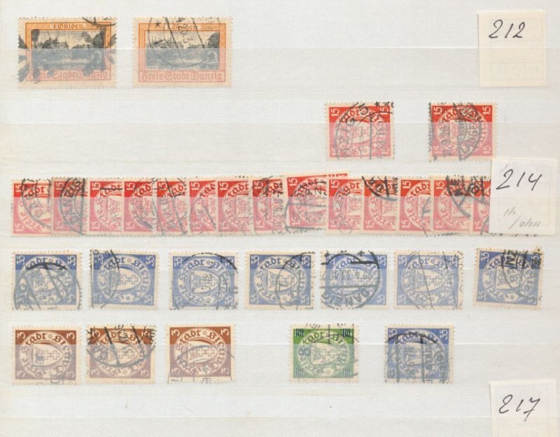 Danzig 1920s M&U Collection (Apx 400+) Surcharges Airmail CP2665 ...