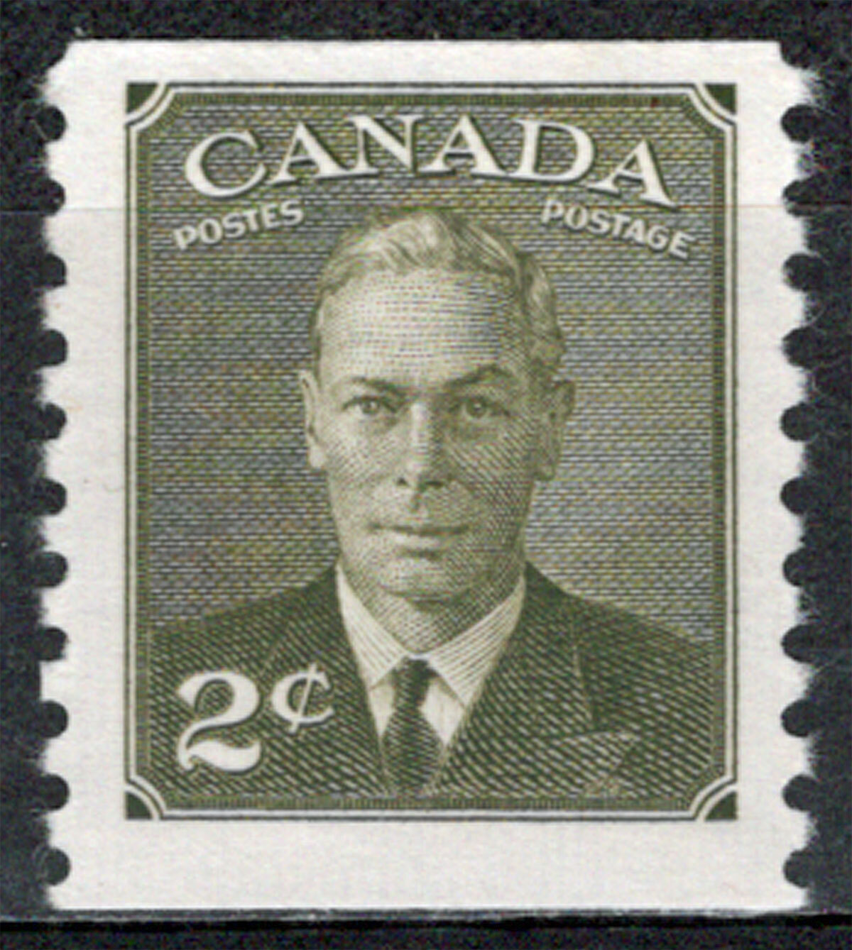 Canada - King George VI (with Postes-Postage) 2 Cents Coil # 298 M/H ...