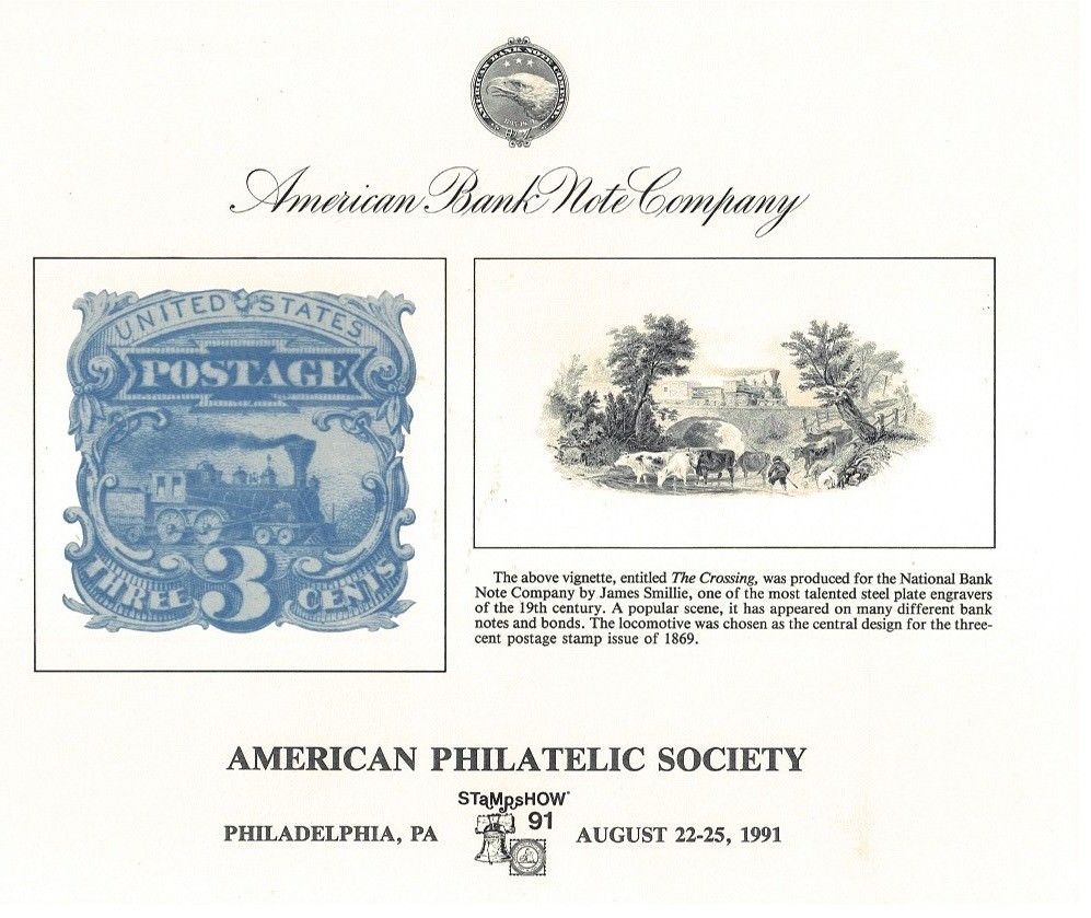 {BJ Stamps} ABNCo Souvenir Card SO-78 APS Show 1991, unused, w/envelope ...