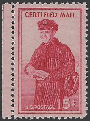 Scott FA1 15c Certified Mail 1955 Mint NH | United States, Back of Book ...