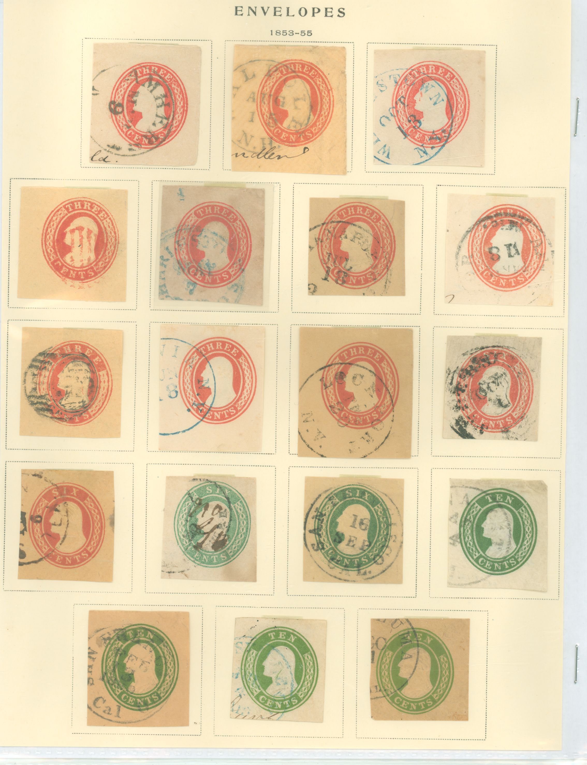 United States #U1-U6/U8-U18 Unused | United States, Postal Stationery ...