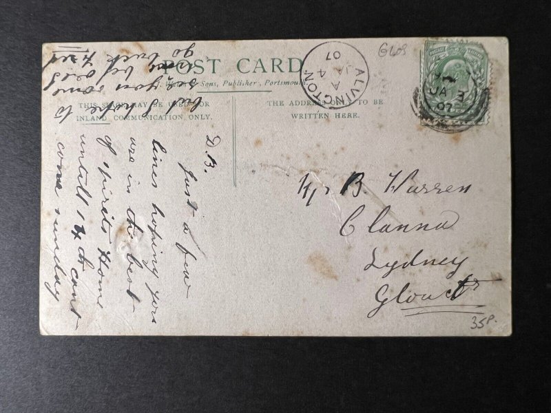 1907 England RPPC Postcard Cover Alvincton to Sydney Gloucester HMS ...