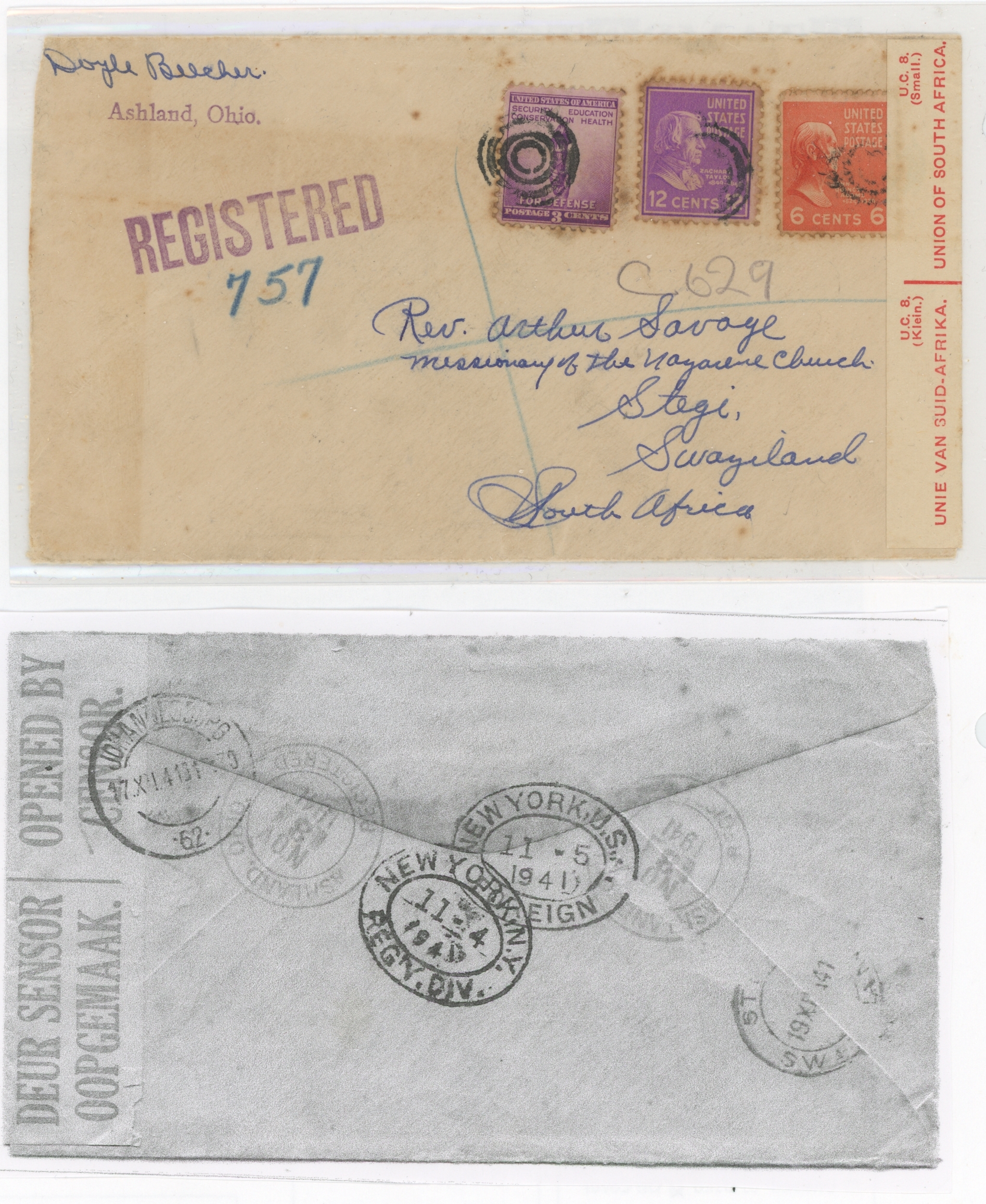 US 811/817/901 1941 3c National defense stamps was added to two prexies ...