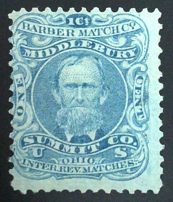 Scott #RO17a - 1c Blue - Old Paper - Barber Match & Co. | United States ...