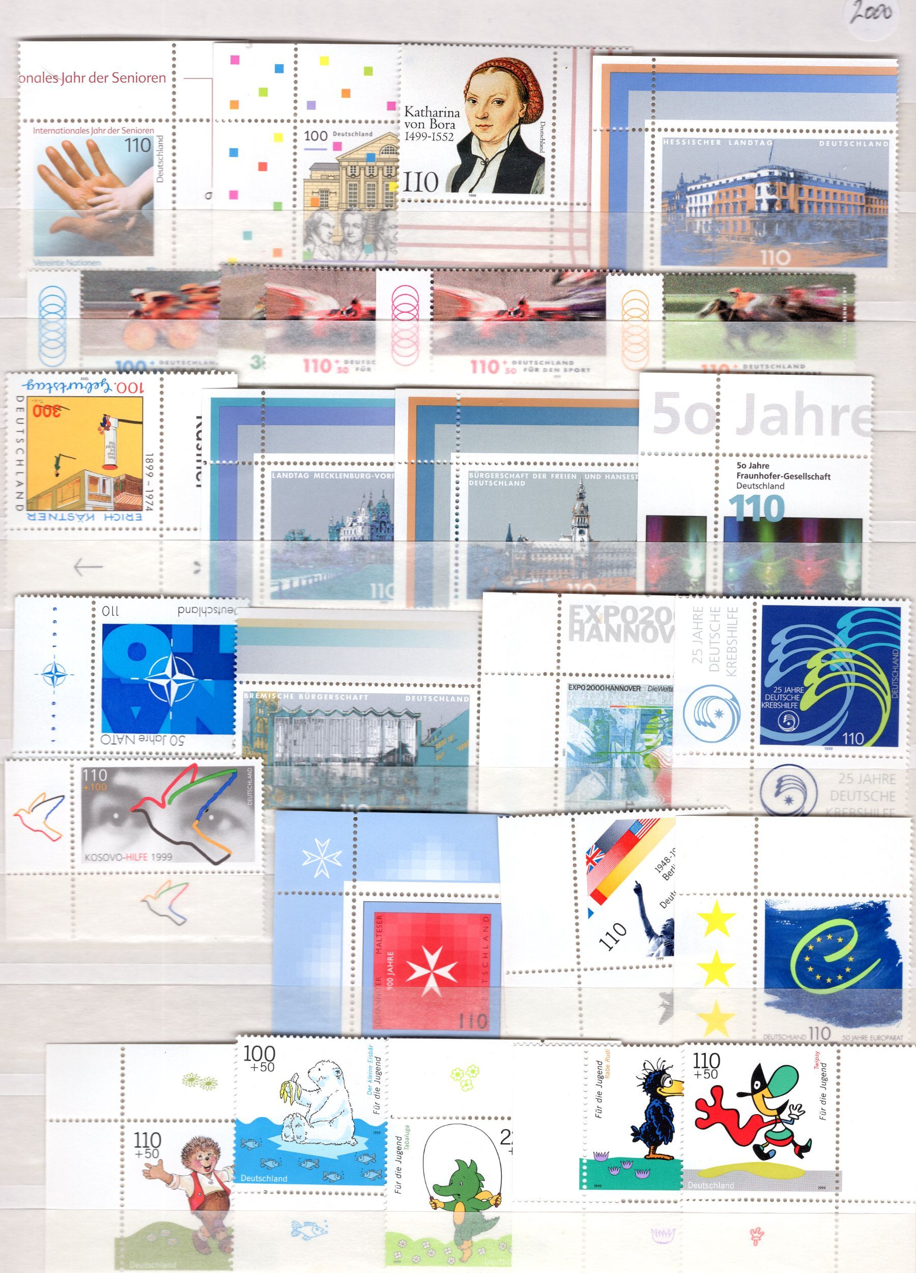 Germany 2000 MNH ALL Sets ALL Corner Margin Looks Complete for the Year ...