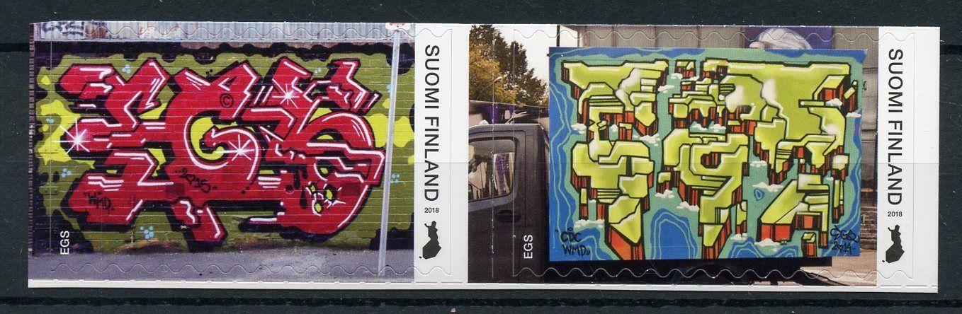 Finland 2018 MNH Art Award II Graffiti Artist EGS 2v S/A Set Street Art ...