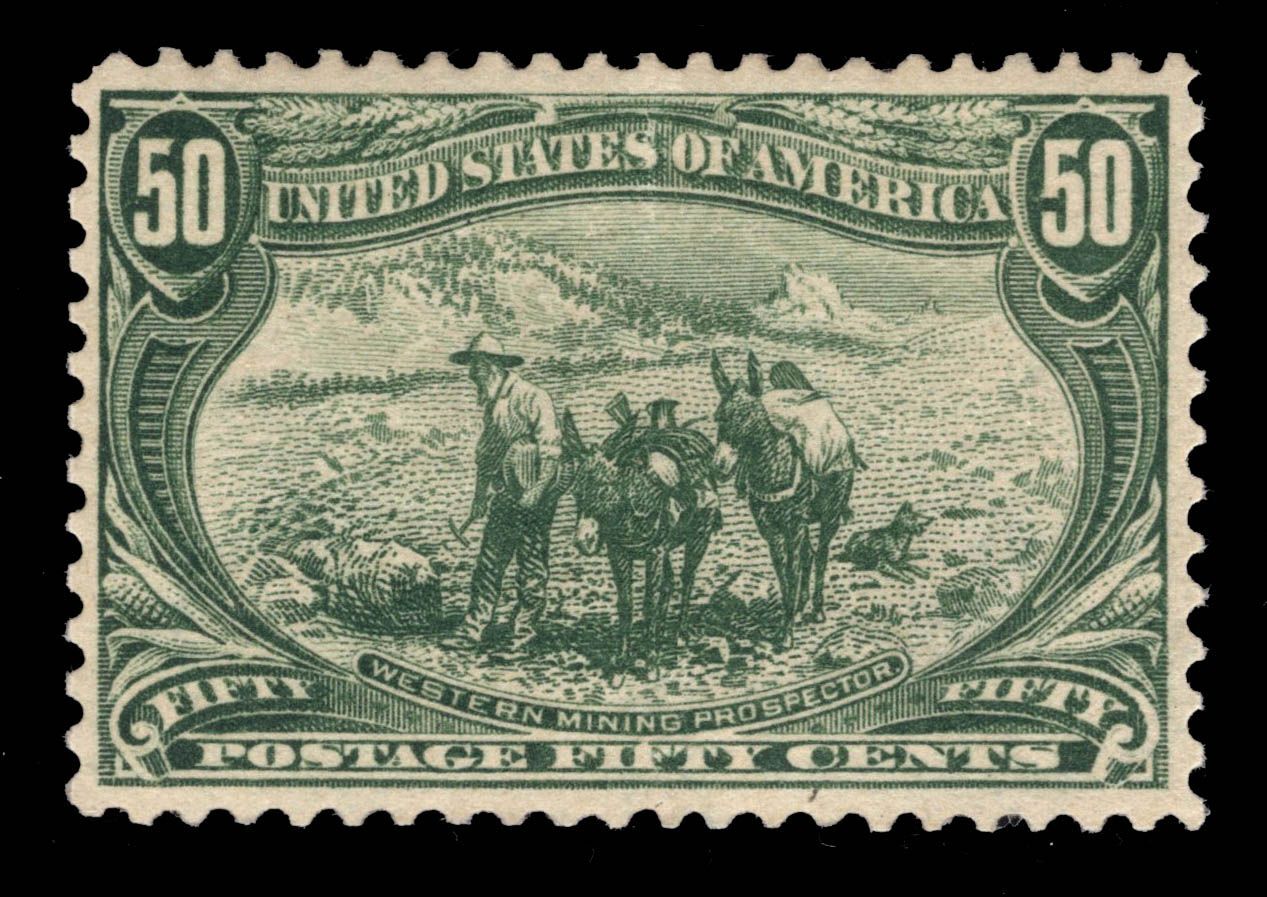 US Stamps # 291 50c Trans-Miss Mint OG LH VF CV. $600 LOT #7961 ...